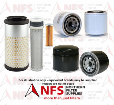 NFS Filter Kit fits Kubota U25-3 Alpha with D1105 Engine Air Oil 2x ...