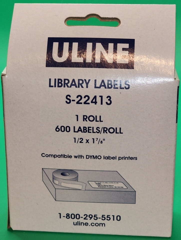 Uline Mini Printer Labels - White Paper, 1⁄2 x 1 7⁄8" - Library Labels ...