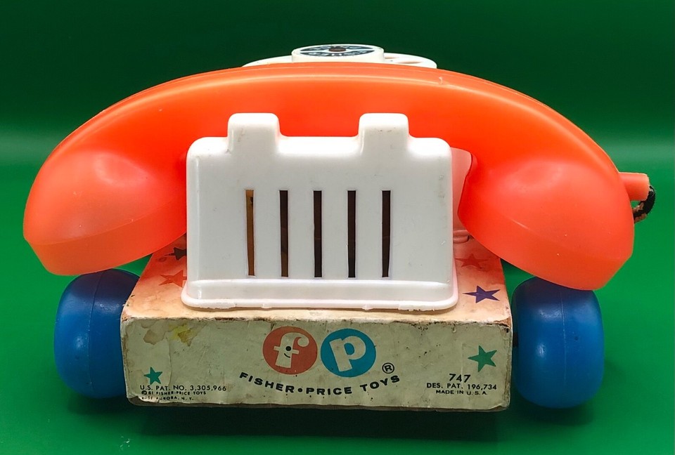 Vintage 1961 Fisher Price Chatter Box Telephone Pull Toy-SEE VIDEO ...