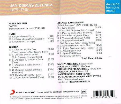 Zelenka: Missa Dei Filii, Litaniae Lauretanae / Tafelmusik, Frieder ...