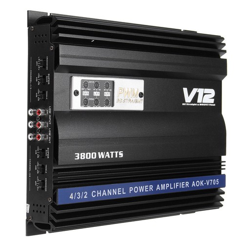 3800W Car Audio Power Stereo Amplifier RMS 4 Channel Powerful PWM 4Ohm ...