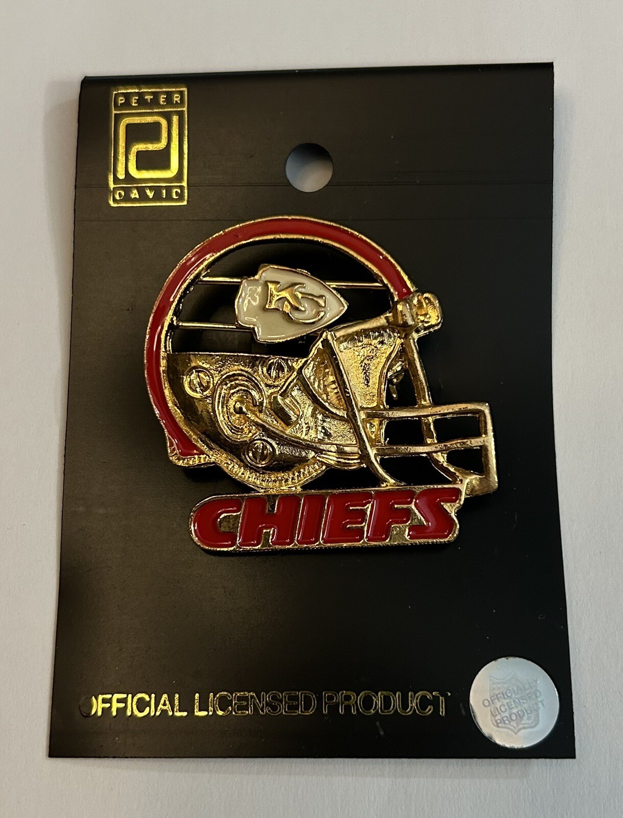 RARE Kansas City Chiefs Gold Helmet Pin Peter David NFL Officially ...