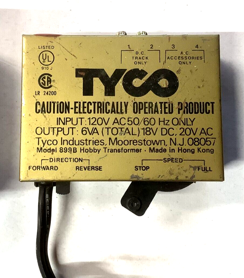 3 HO Scale Model Railroad Transformers: Tyco 895 Pak 1, Tyco 899B ...