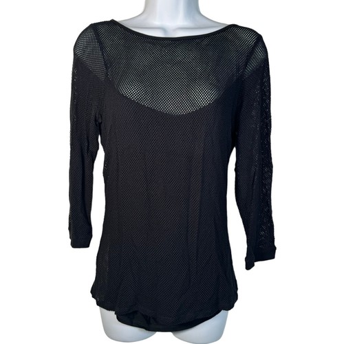 Black Fishnet Twofer Shirt Top Goth Punk Emo Grunge Alternative Metal ...