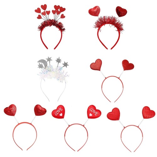 Heart Headband Glitter Sequins Love-shaped Head Bopper Party Hair ...