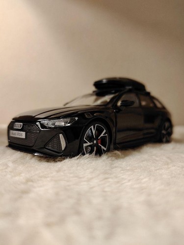 Audi RS6 Mini Car 1/32 Black Sports Wheels Roof Box Used | eBay