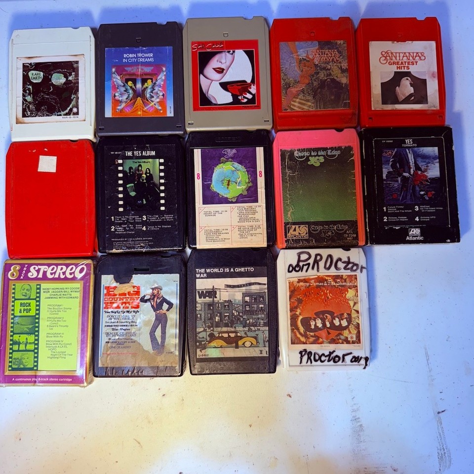 Lot of 34 untested 8-track tapes- various AC/DC, Patti Smith, Graham ...