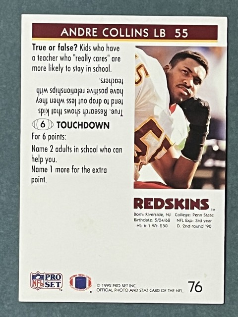 1992 Pro Set - #76 Andre Collins for sale online | eBay