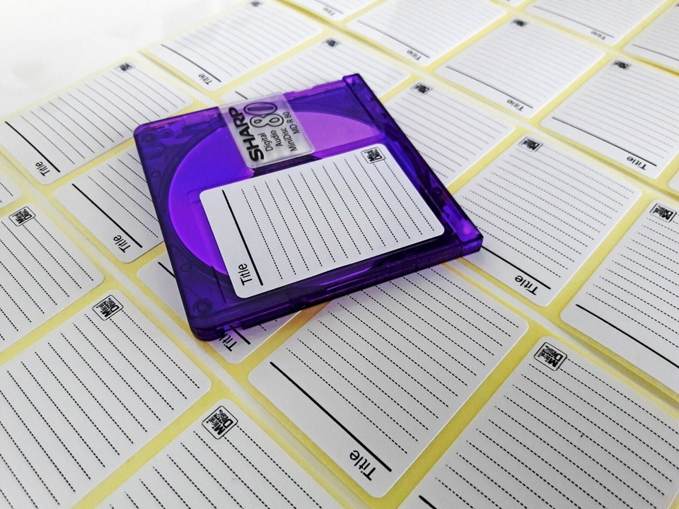 100x PRINTED MiniDisc labels MD Mini Disk (stickers) I | eBay