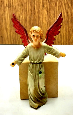 Vtg Landi Italian Red Wing Angel Nativity Scene Figurine Statue ...