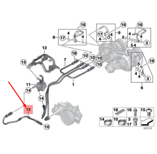 OEM BMW M5 F10 Crankcase Breather Hose 11537843273 Genuine for sale ...