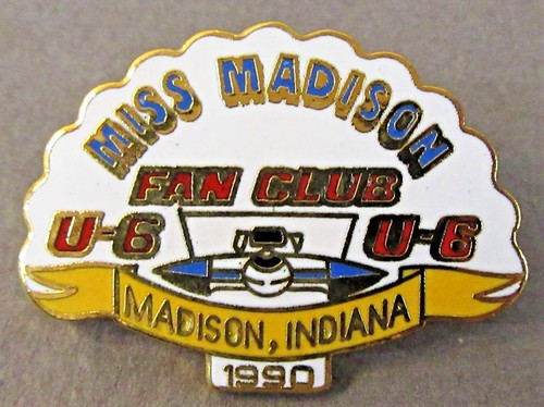 1990 MISS MADISON FAN CLUB tack pin pinback button Hydroplane Boat ...