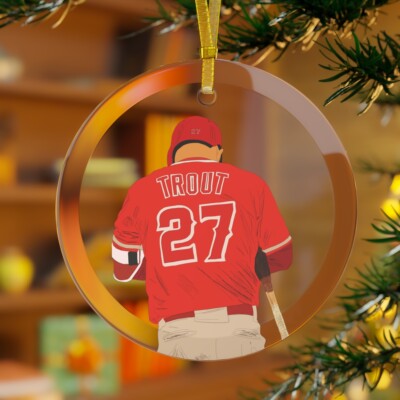Mike Trout Drawing Glass Ornament | eBay