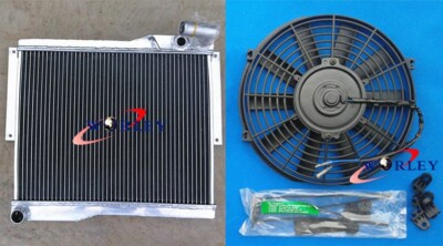 Aluminum radiator + fan for MG MGB GT / ROADSTER 1.8 1977 1978 1979 ...