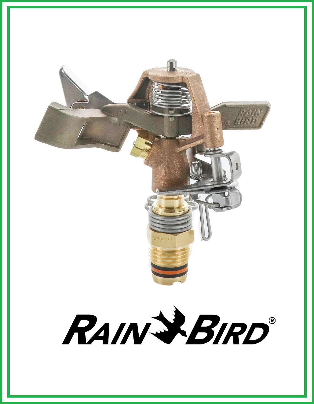 Rain Bird 25PJDA-C Brass/Iron Deluxe 1/2" Impact Sprinkler Head P5-R+ ...