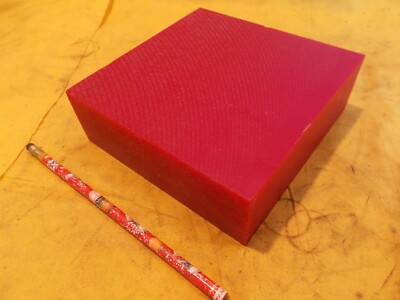 RED ACRYLIC BAR - machinable plastic flat sheet stock 1 7/8" x 5 7/8" x ...