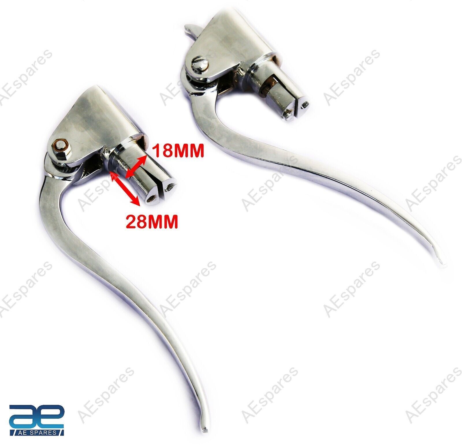 7/8" Handlebar Inverted Brake Clutch Lever Set Brass Chrome For BSA ...