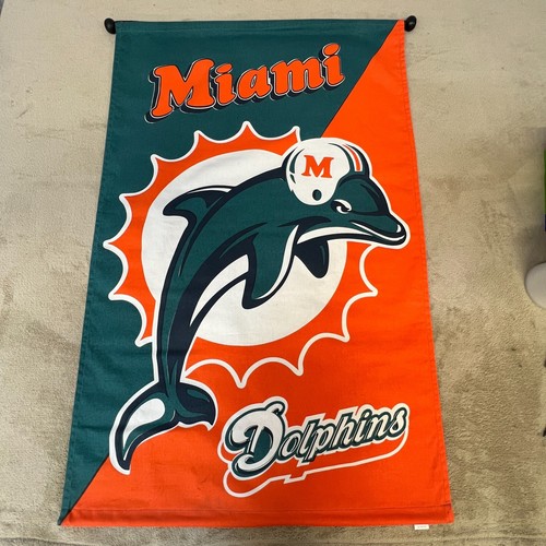 Miami Dolphins Football Wall Banner NFL 42" x 28" Heavy Cloth [**] | eBay