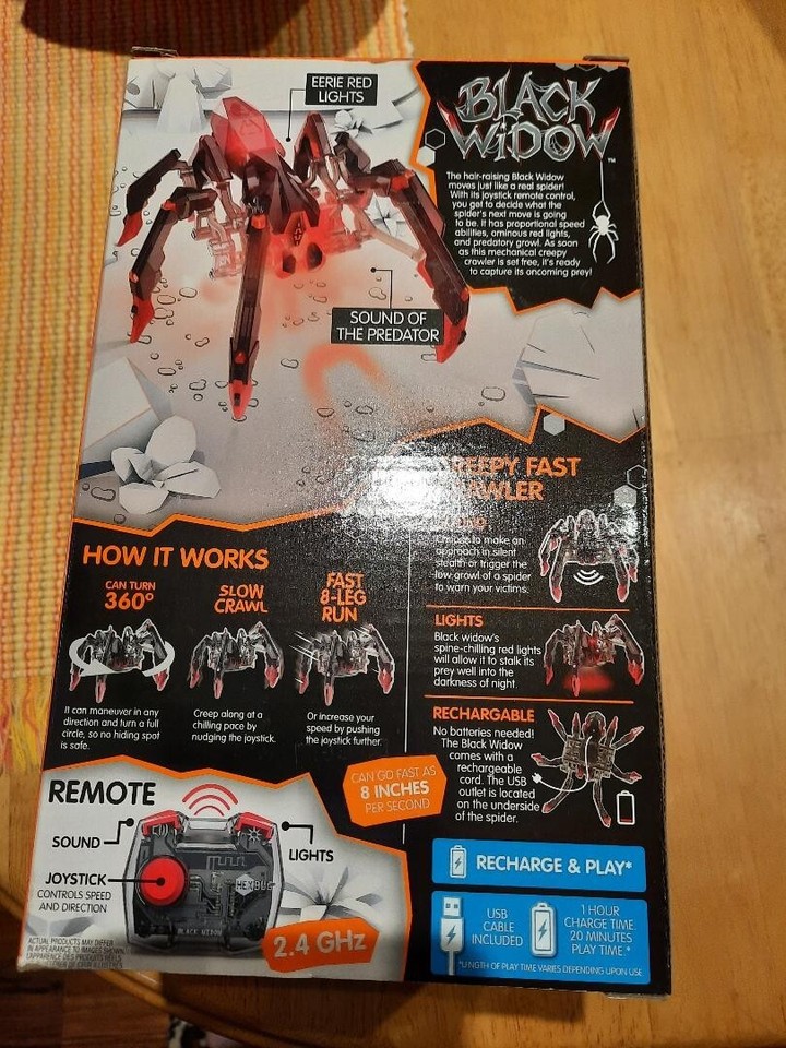 Hexbug Black Widow Robotic Spider Remote Control Creepy Fast Crawler Light Up | eBay