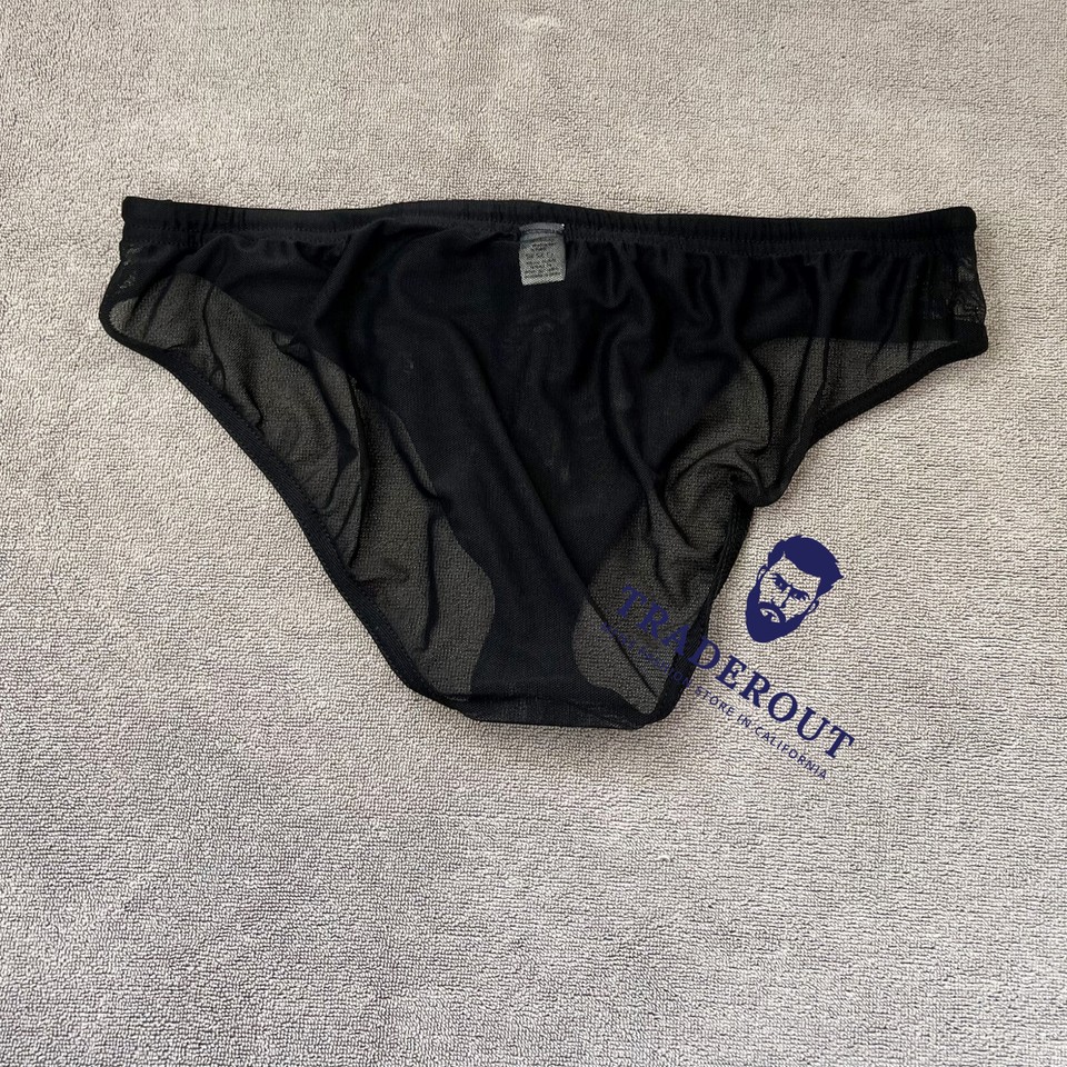 N2N Bodywear Men black sheer mesh swim brief swimwear underwear size M ...