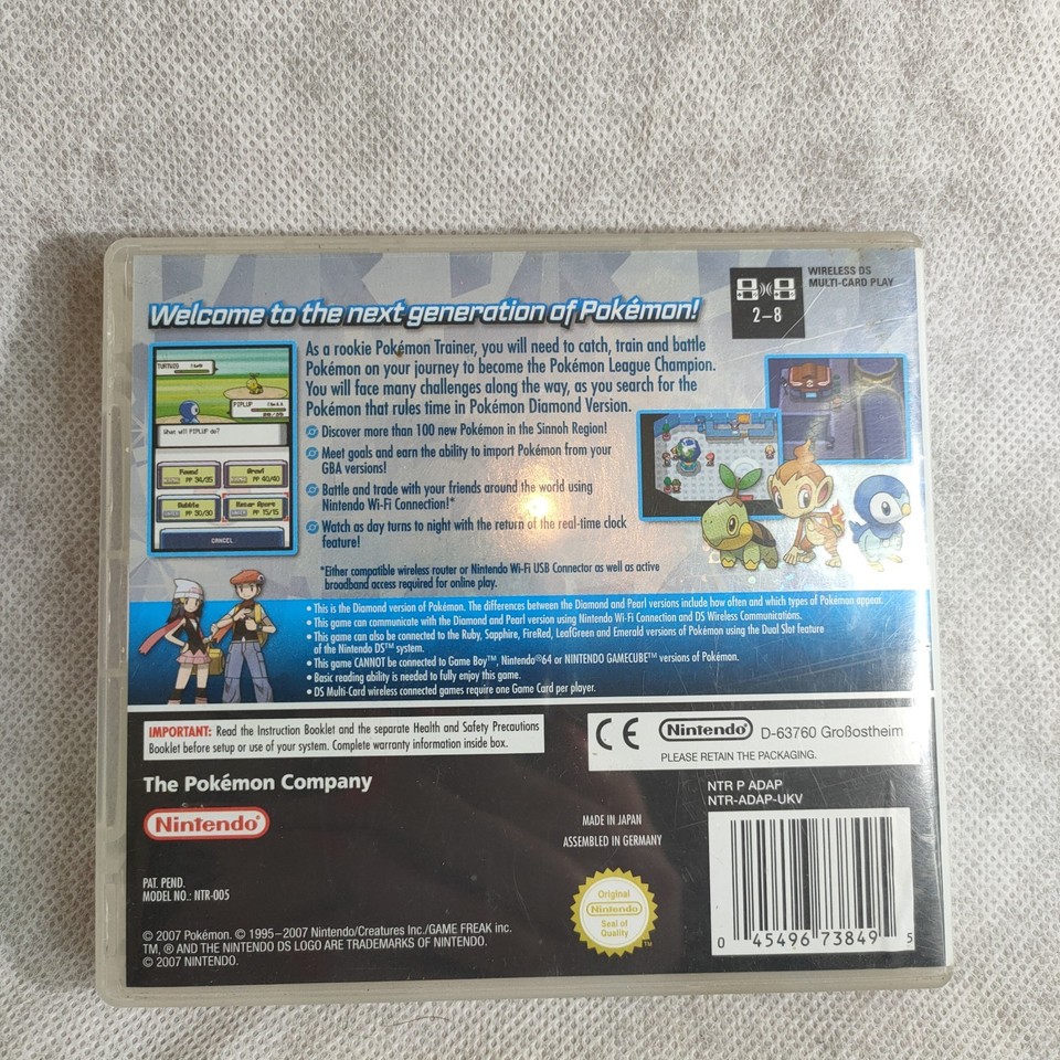 Pokémon Diamond BOX ONLY Nintendo DS EMPTY CASE + Manuals, NO GAME | eBay