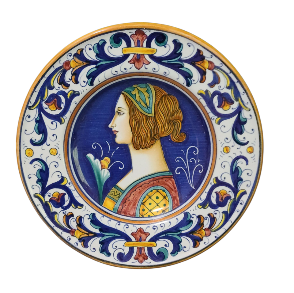 Vintage Italian Deruta Majolica Painted Renaissance Portrait Decorative ...