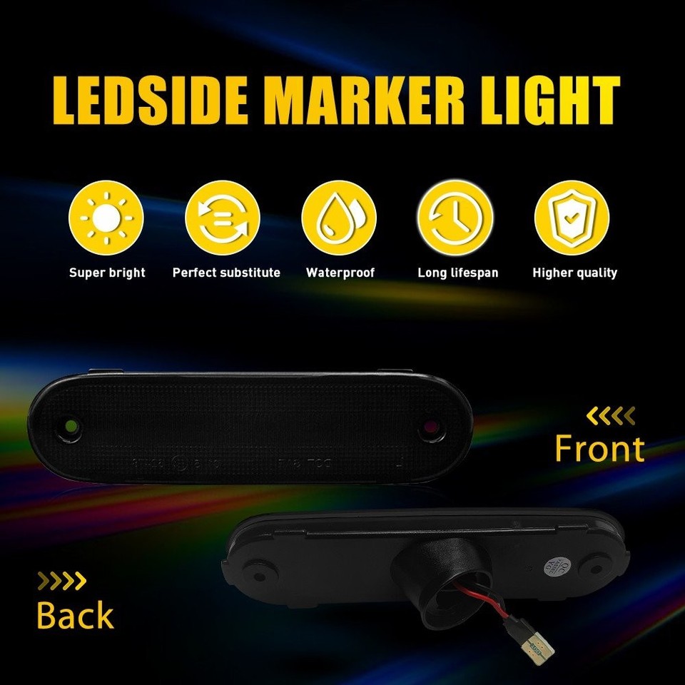 For 1990-2005 Mazda MX-5 Miata White LH & RH Rear Front Side Marker ...