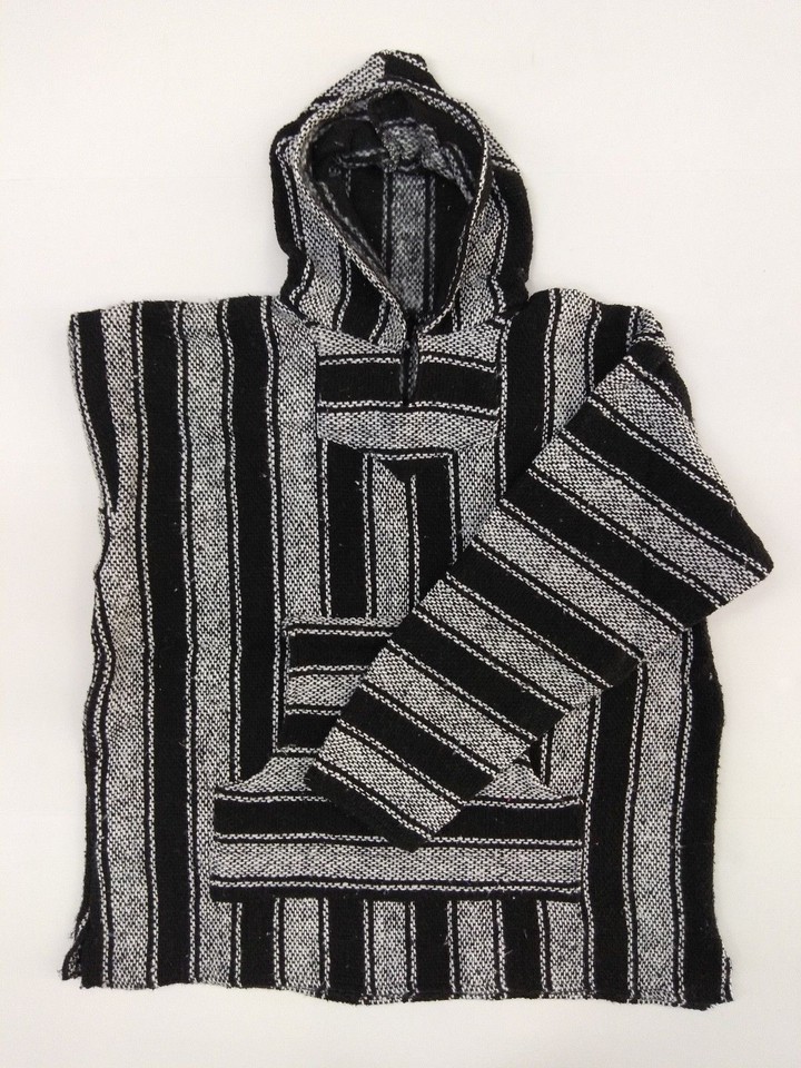 Mexican Poncho Baja Hoodie Surfer Skater Drug Rug Jacket Made in Mexico ...