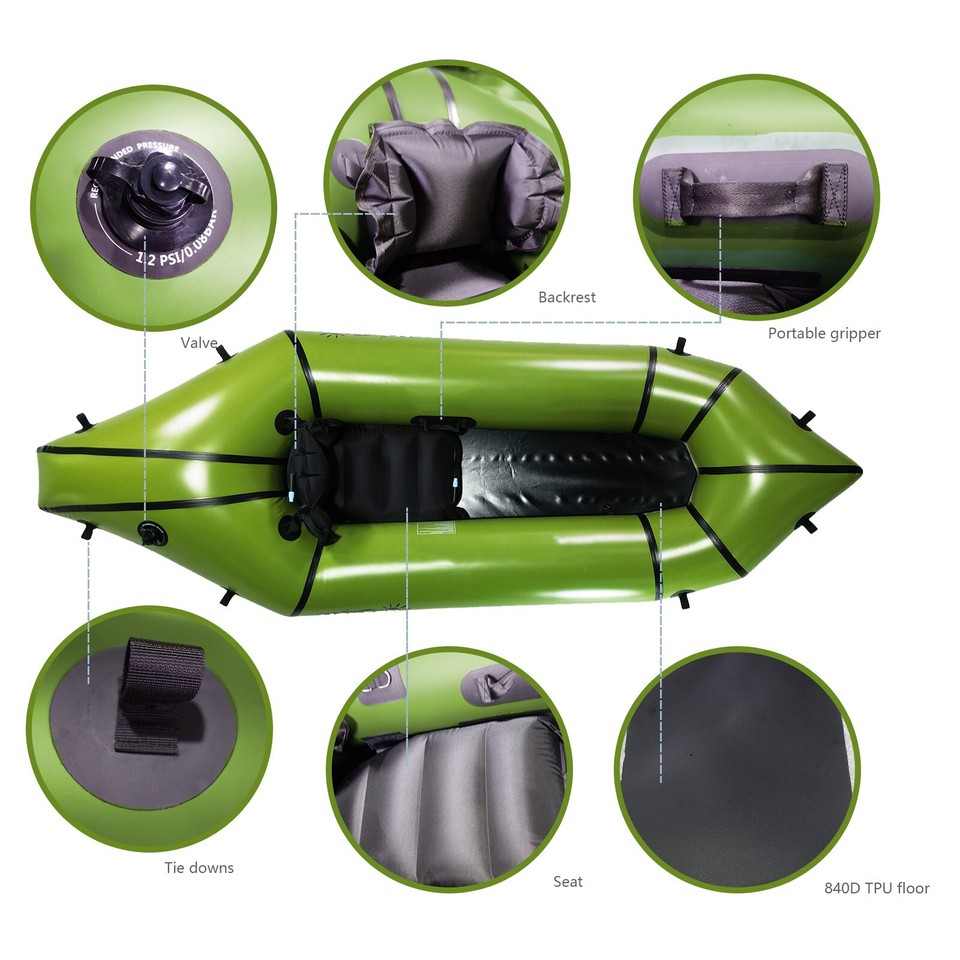 Hapcap TPU Inflatable Kayak,Packraft with Paddle for Hiking, Fishing ...