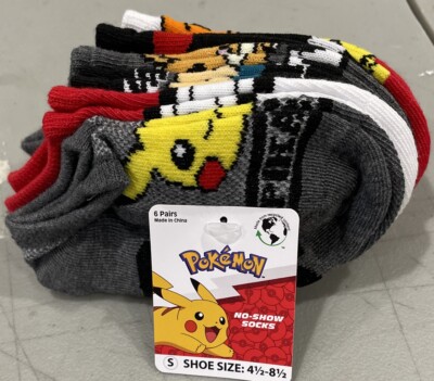 Pokémon Little Boys No Show Socks 6 Pack Size 4.5-8.5 | eBay