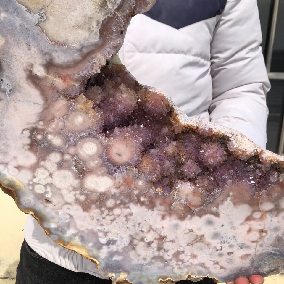 34.67lb Natural Brazilian Purple Pink Amethyst & Druzy Landscape Jasper ...