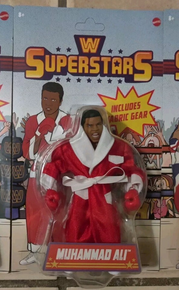 WWE Superstars Series 9 Muhammad Ali British Bulldog Kane UNPUNCHED SET ...