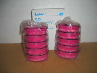 BOX 10 3M 7255 EASI-AIR CARTRIDGE FILTERS HIGH EFFICIENCY HEPA 3M7255 ...
