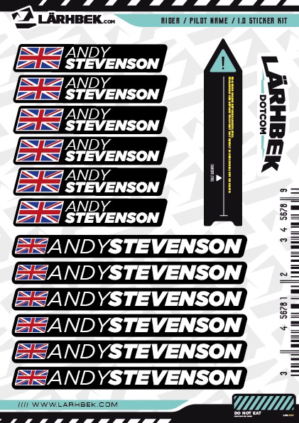 12 Personalised rider name / ID stickers - CYCLE BIKE | MTB | FRAME ...
