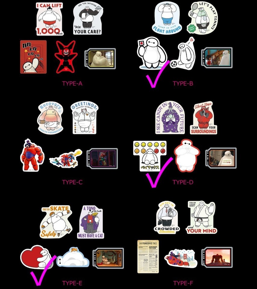 Happy Lottery Baymax vol.2.0 Die Cut Sticker 3 Piece Set | eBay
