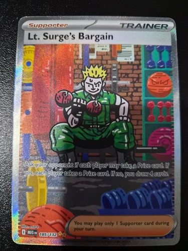 Pokemon TCG Lt. Surge's Bargain 185/132 SIR from Mega Evolution. Never ...