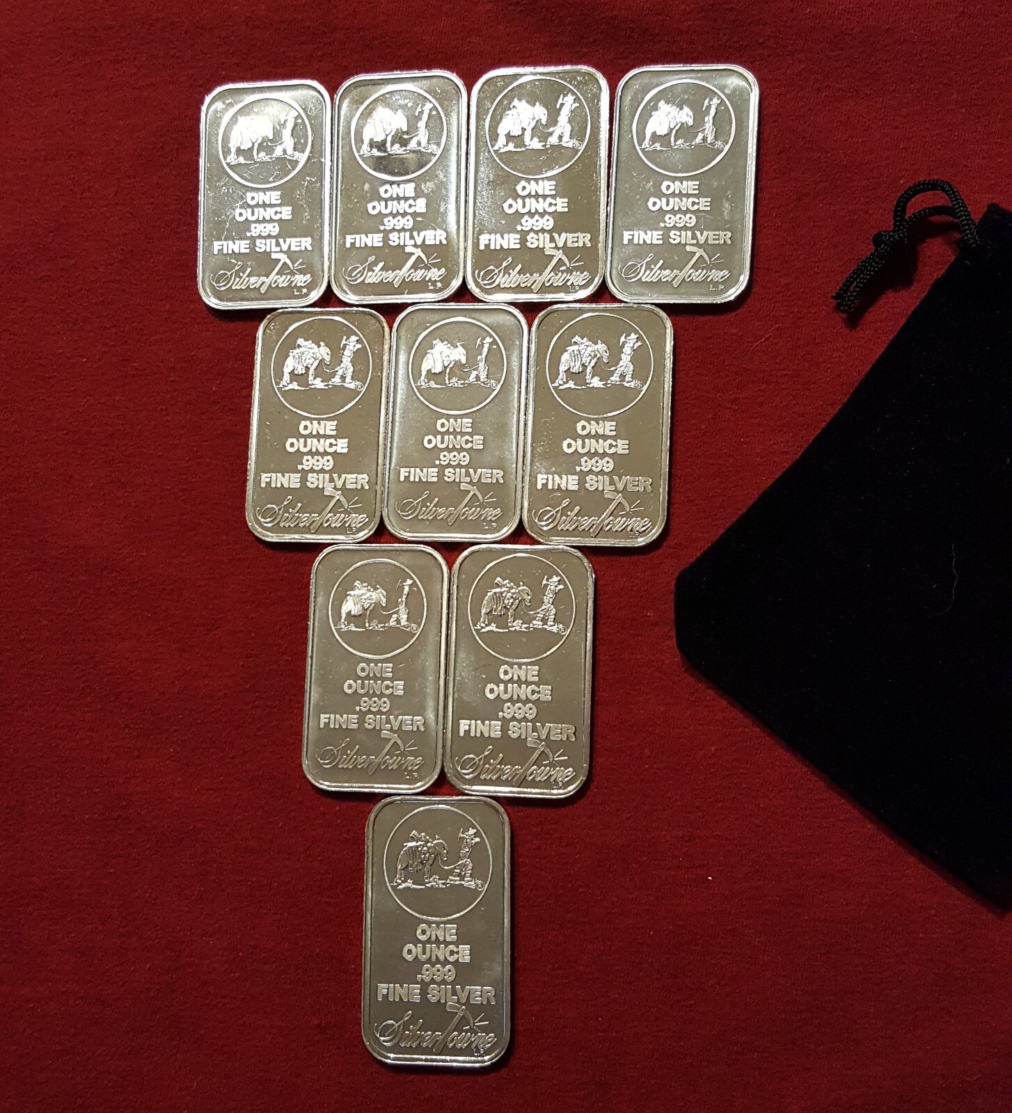 LOT OF 20 ONE TROY OUNCE 999 FINE SILVER BARS 10 SILVERTOWNE AND 10 lot-of-20-one-troy-ounce-999-fine-silver-bars-10-silvertowne-and-10