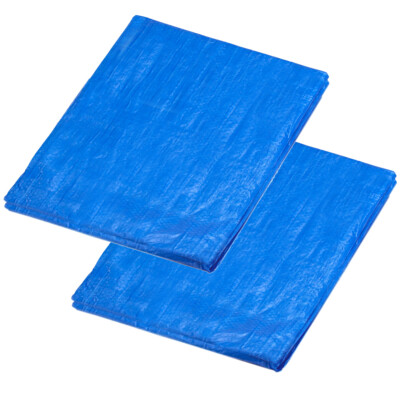 2x Polyethylene Waterproof 7.2x5.4m Tarpaulin Plastic Cover Canopy ...