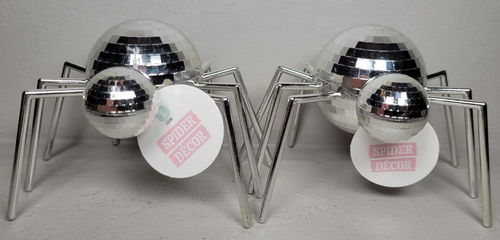 NEW Target Bullseye Set of 2 Glam Silver Disco Ball Spiders Halloween ...