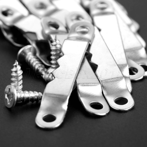 30Pcs 42.4*6.4mm Silver Saw Tooth Hanging Picture Frame Hanger Hook +60 ...