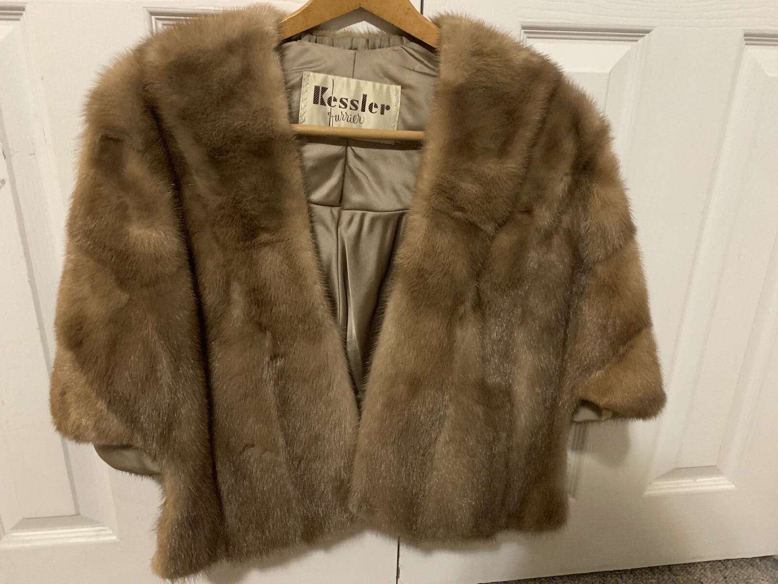 Vintage Kessler Monogramed Real Opossum Fur OverCoat … - Gem