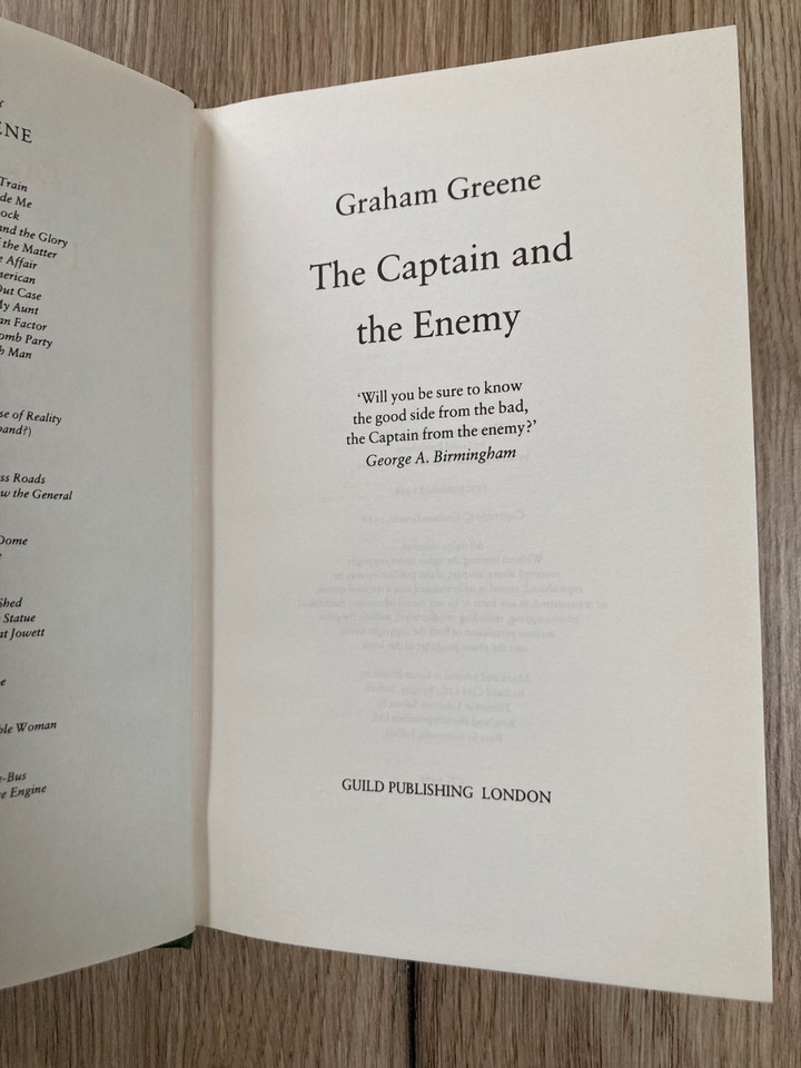 Graham Greene First Edition The Captain and the Enemy hardback | eBay UK