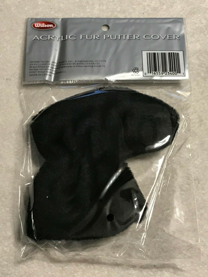 Wilson Acrylic Fur Plush Putter Golf Headcover Black NEW | eBay