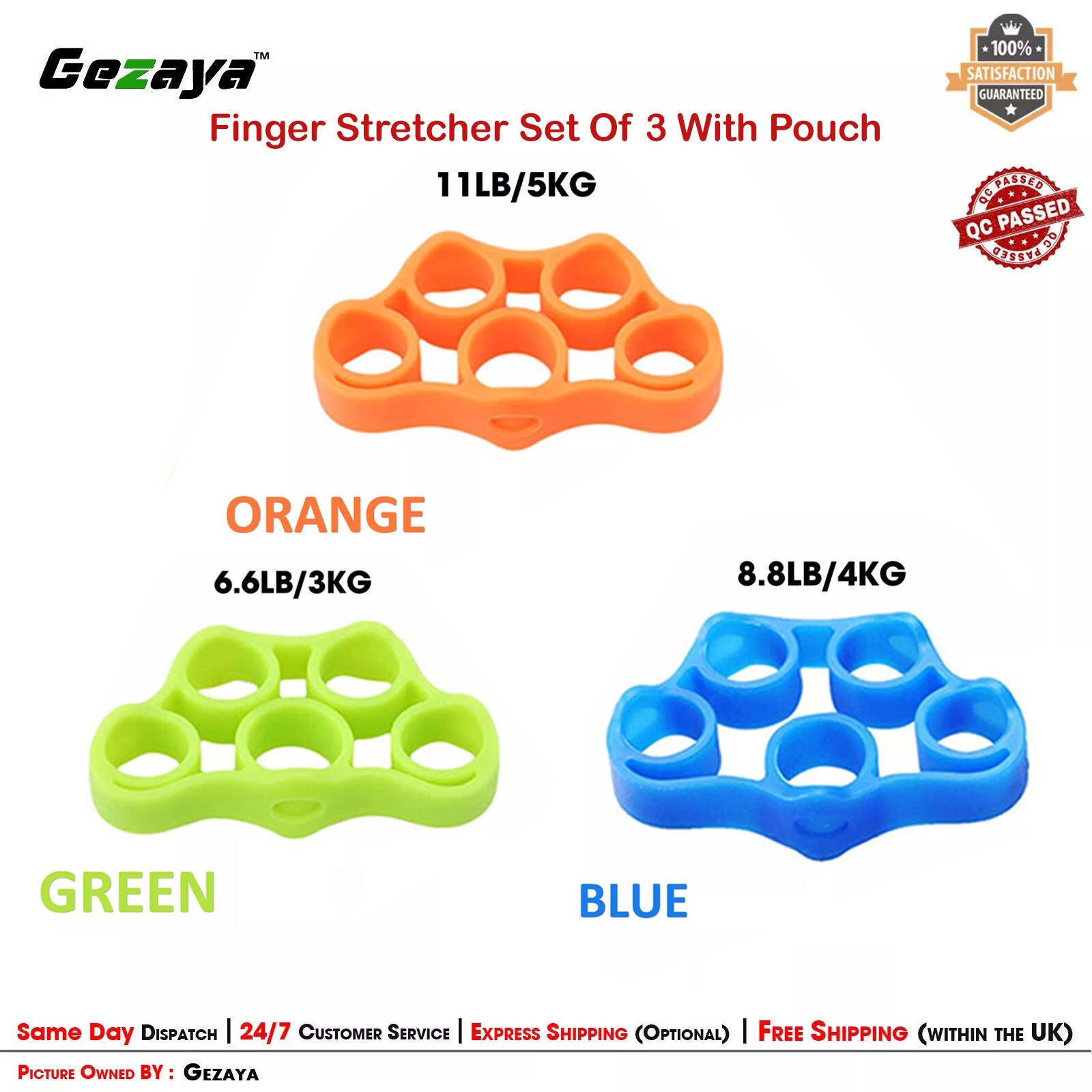 Finger Stretcher Extensor Exerciser Hand Resistance Strengthener ...