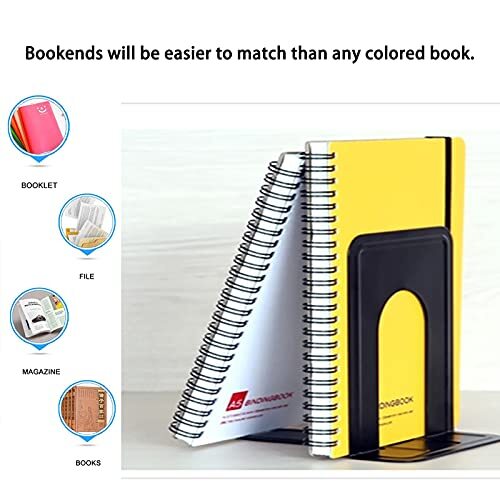 8 Pack Metal Bookends Book Stopper Holders for Shelves Home Office ...