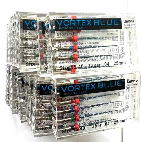 20pk 25mm .04 Asst Vortex Blue Rotary Files Dentsply Tulsa Dental Root ...