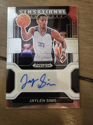 Jaylen Sims 2022-23 Prizm Draft Sensational Rookie RC Auto Hyper Prizm ...