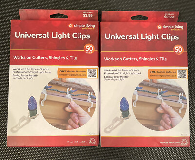UNIVERSAL LIGHT CLIPS 50 Count Works with all types of Lights lotof2 ...
