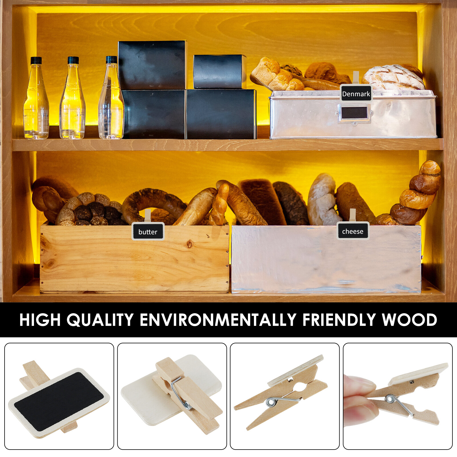 100X Mini Chalkboard Clips Portable Small Chalk Board Lightweight ...