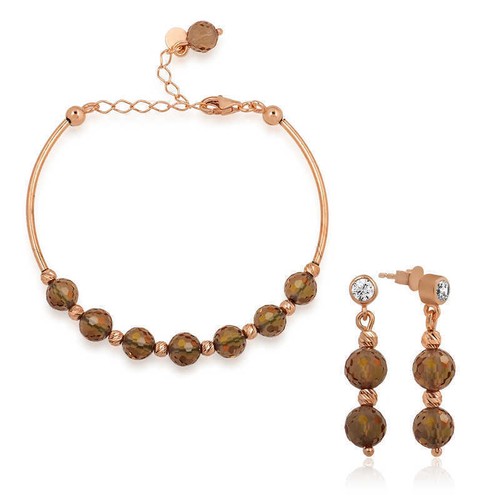 925k Sterling Silver Rose Gold Zultanite Bracelet and Earrings Women ...